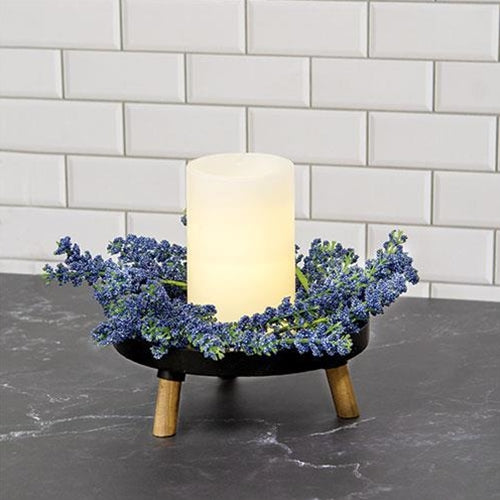 Black Metal & Wood Riser 6" Dia x 2.75"H - The Cranberry Creek